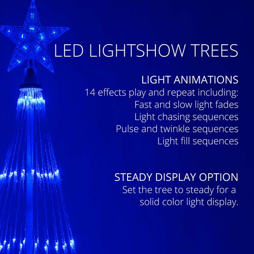 Blue LED Animated Outdoor Lightshow Tree - Yard Envy