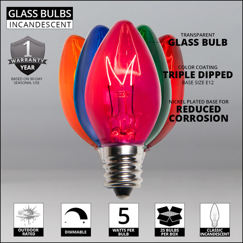 C7 Light Bulb, Multicolor - Yard Envy