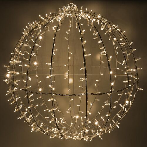 Commercial Mega Sphere Light Ball, Fold Flat, Warm White LED - Yard Envy
