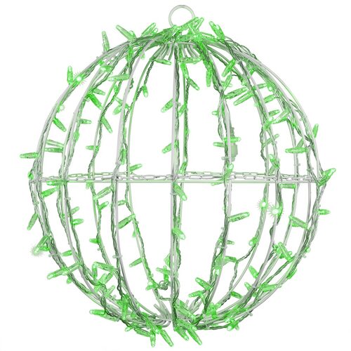 Commercial Mega Sphere Light Ball, Fold Flat, Green LED - Yard Envy