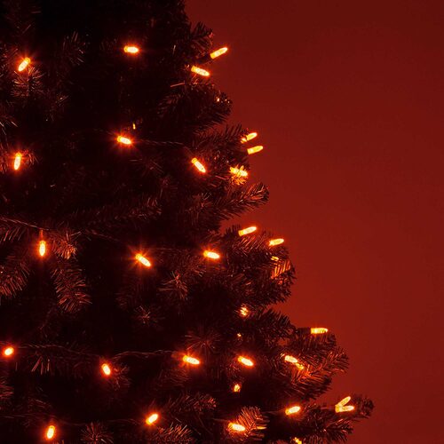 LED Mini String Lights, Amber, Green Wire - Yard Envy
