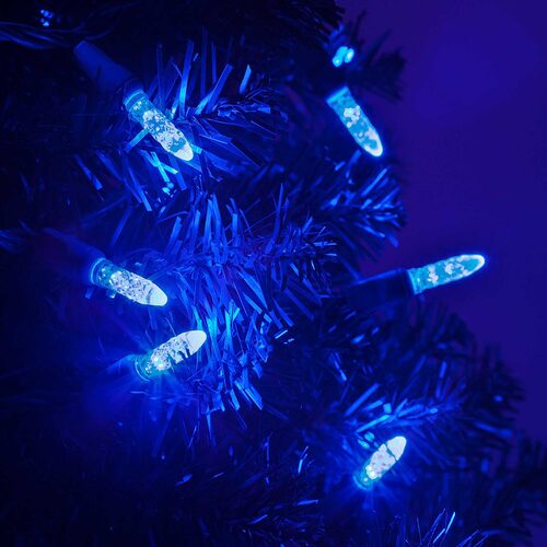 LED Mini String Lights, Blue, Green Wire - Yard Envy