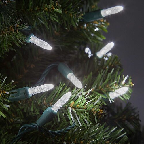 LED Mini String Lights, Cool White, Green Wire - Yard Envy