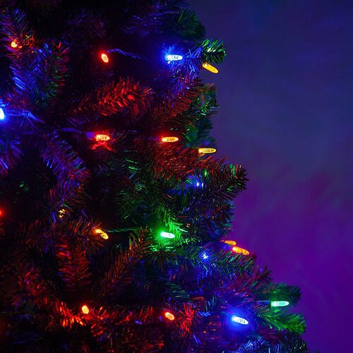 LED Mini String Lights, Multicolor, Green Wire - Yard Envy