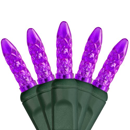 LED Mini String Lights, Purple, Green Wire - Yard Envy