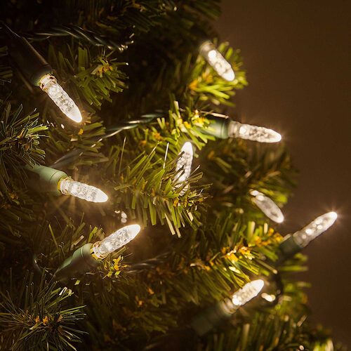 LED Mini String Lights, Warm White, Green Wire - Yard Envy