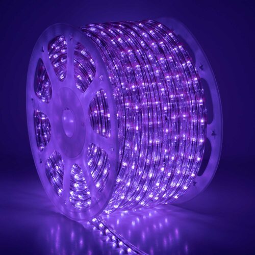 150' Purple LED Rope Light, 2 Wire 1/2", 120 Volt - Yard Envy