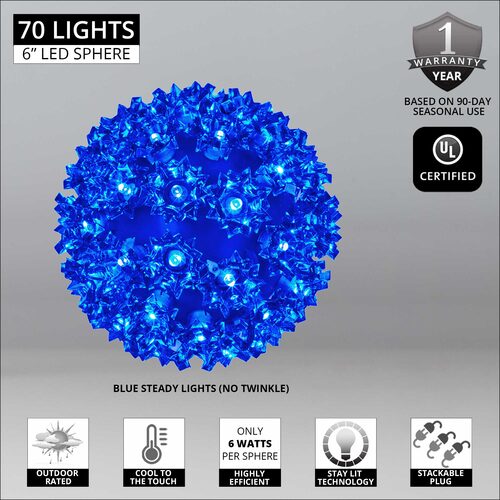 Light Sphere, Blue 5mm LED Lights - Yard Envy