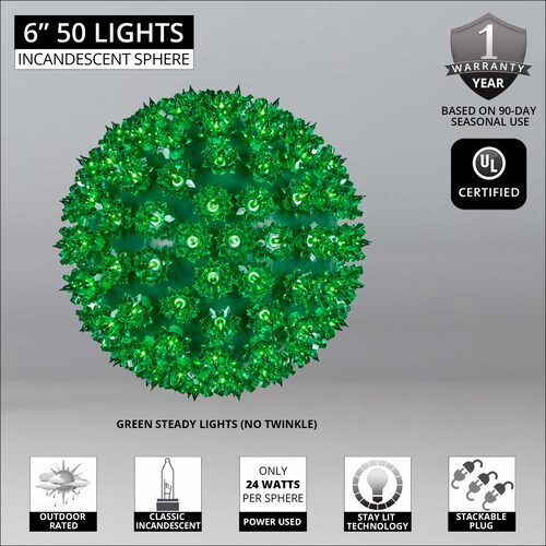 Light Sphere, Green Lights - Yard Envy