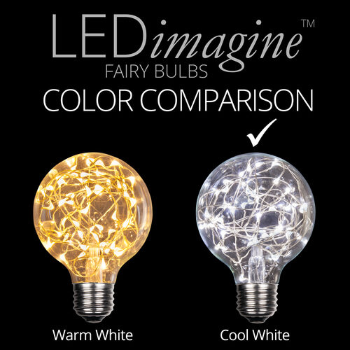 G80 LEDimagine TM Fairy Globe Light Bulb, Cool White - Yard Envy