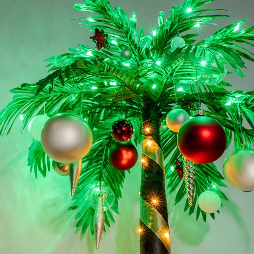 LED Lighted Palm Tree with Green Canopy - Yard Envy