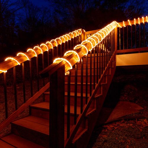 18' Orange LED Rope Light, 2 Wire 1/2, 120 Volt - Yard Envy
