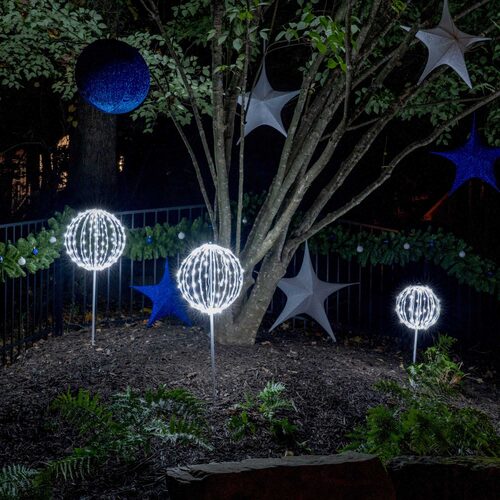 Light Ball, Fold Flat White Frame, Cool White LED - Yard Envy