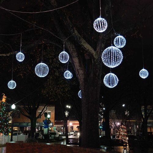 Light Ball, Fold Flat White Frame, Cool White LED - Yard Envy