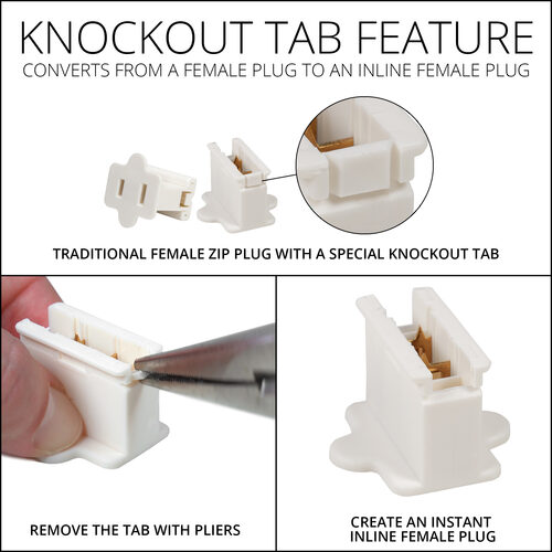 SPT1 Polarized Female Zip Plug, White - Yard Envy