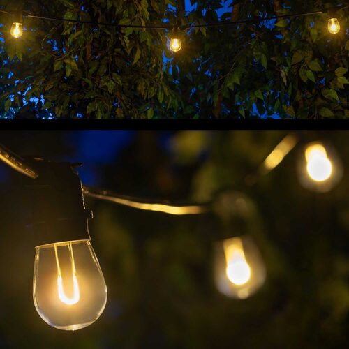 Warm White S14 FlexFilament TM LED Shatterproof Commercial Patio String ...