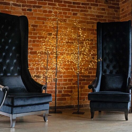 Black Fairy Light Tree, Warm White LED Lights - Yard Envy