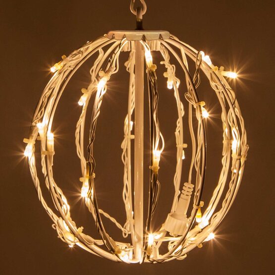 Light Ball, Fold Flat Brown Frame, Warm White LED - Yard Envy