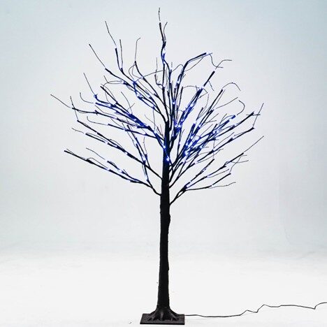 Black LED Birch Tree, Purple Lights - Yard Envy