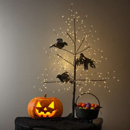 Black Fairy Light Tree, Warm White LED Lights - Yard Envy