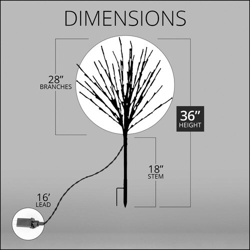 Brown Glimmer Spray LED Lighted Branches, Blue Lights, 6 pc - Yard Envy