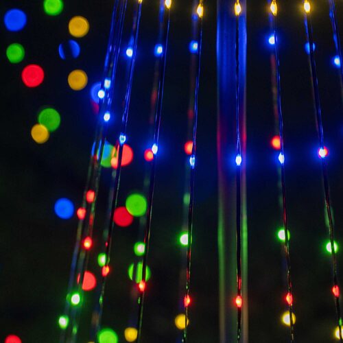 Multicolor LED Animated Outdoor Lightshow Tree, Black Frame - Yard Envy