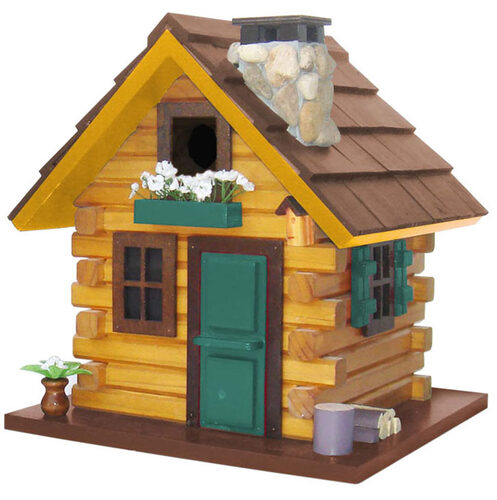 Country Comfort Rustic Log Cabin Hanging Bird House - Yard Envy