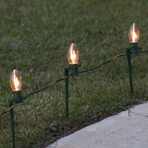 C7 Pathway Lights, Clear, 7.5'' Stakes - Yard Envy