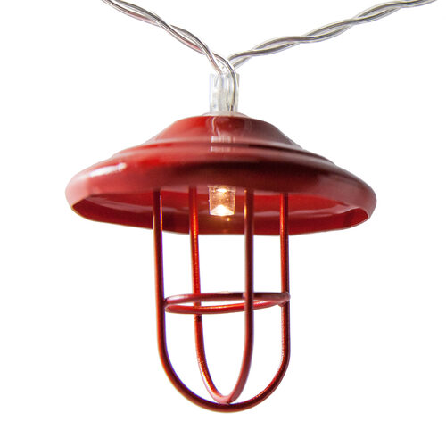 LED Red Lantern String Lights, 10 Warm White Lights - Yard Envy