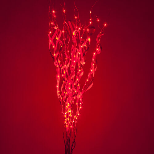 Red Curly LED Lighted Branches, Red Lights, 1 pc - Yard Envy