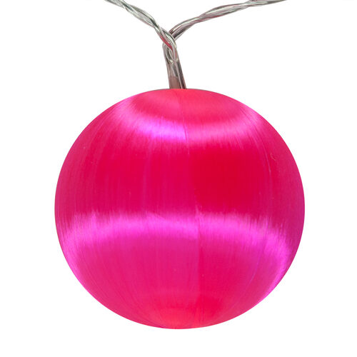 Battery Operated Pink Ball Ornament Light Set, 10 Pink LED Lights ...