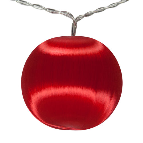 Battery Operated Red Ball Ornament Light Set, 10 Red LED Lights - Yard Envy