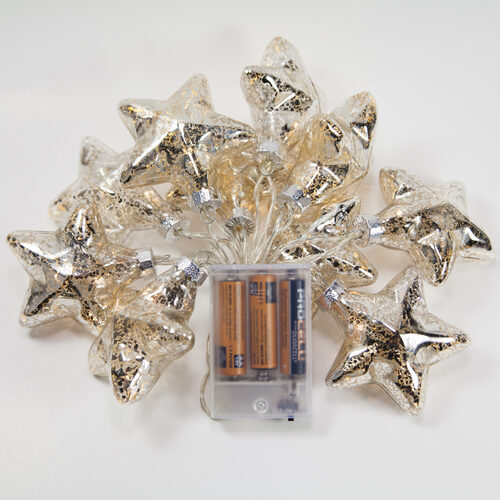 Wintergreen Lighting® Battery Operated LED Iridescent Gold Glass Star ...