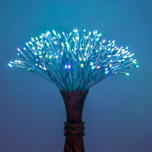 Silver Starburst LED Lighted Branches, RGB Lights, 1 pc - Yard Envy