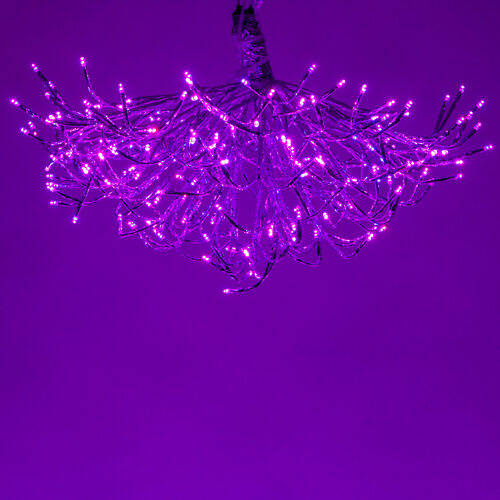 Silver Starburst LED Lighted Branches, RGB Lights, 1 pc - Yard Envy