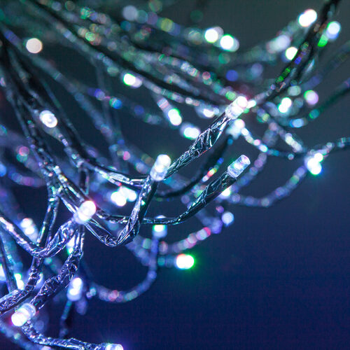 Silver Starburst LED Lighted Branches, RGB Lights, 1 pc - Yard Envy