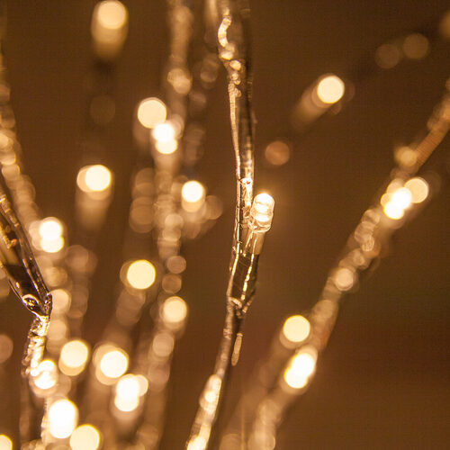 Silver LED Lighted Branches, Warm White Twinkle Lights, 1 pc - Yard Envy