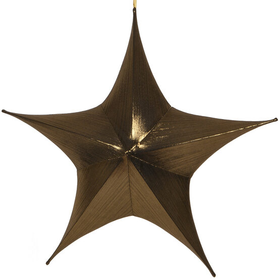 Outdoor Christmas Decorations - 32" Gold Unlit Hanging Star, Fold Flat ...