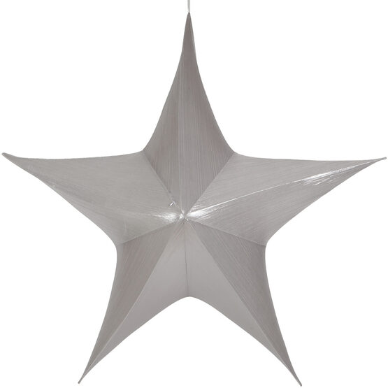 Outdoor Christmas Decorations - 60" Silver Unlit Hanging Star, Fold ...