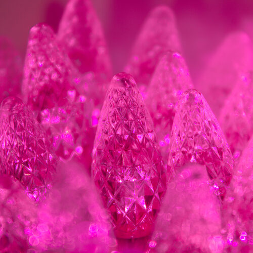 Strawberry LED String Lights, Pink, Green Wire - Yard Envy