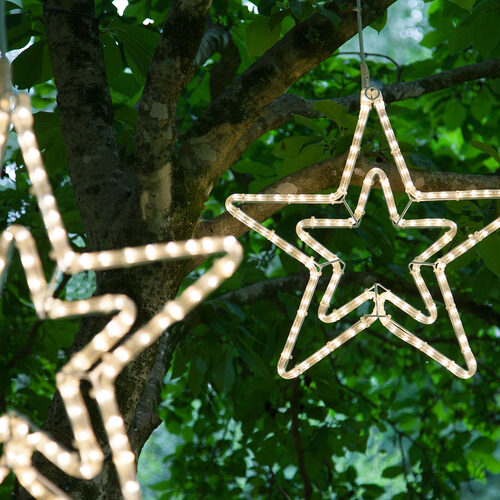 LED Double 5 Point Star, Warm White Lights - Yard Envy