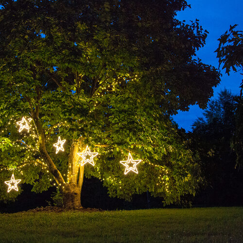 LED Double 5 Point Star, Warm White Lights - Yard Envy