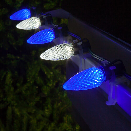 Opticore C9 Commercial LED String Lights, Blue/Cool White - Yard Envy