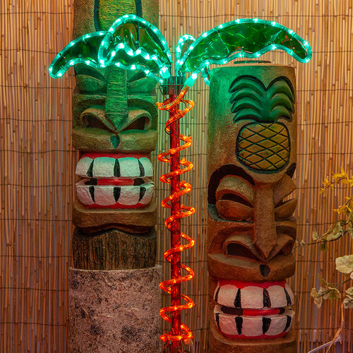 Deluxe Rope Light LED Lighted Palm Tree with Green Canopy - Yard Envy