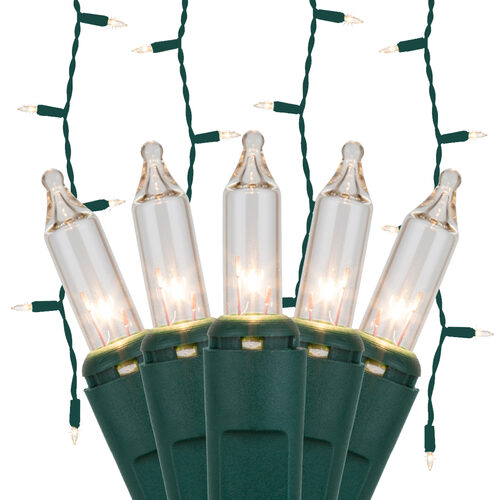 100 Icicle Lights, Clear, Green Wire - Yard Envy