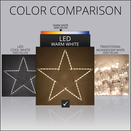 LED 5 Point Folding Star, Warm White Lights - Yard Envy