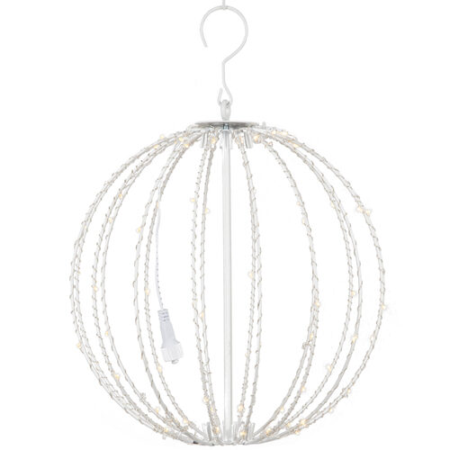 Fairy Light Ball, Fold Flat White Frame, Warm White LED - Yard Envy