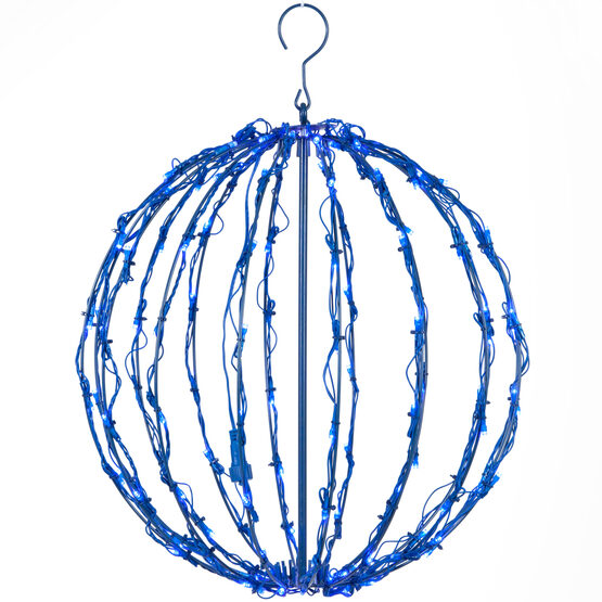 Light Ball, Fold Flat Blue Frame, Blue LED - Yard Envy