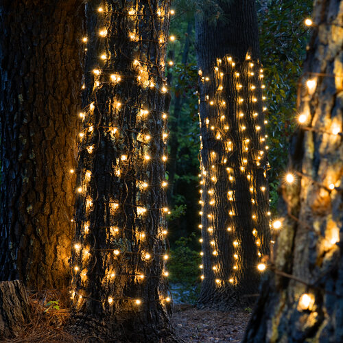 LED Tree Wrap Lights, Warm White, Brown Wire - Yard Envy