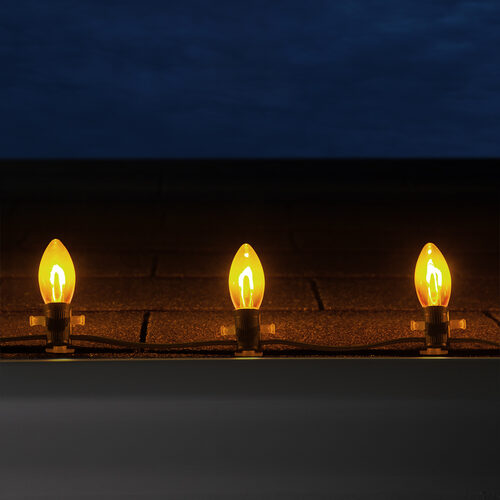 FlexFilamentC9 Commercial LED String Lights, Gold - Yard Envy